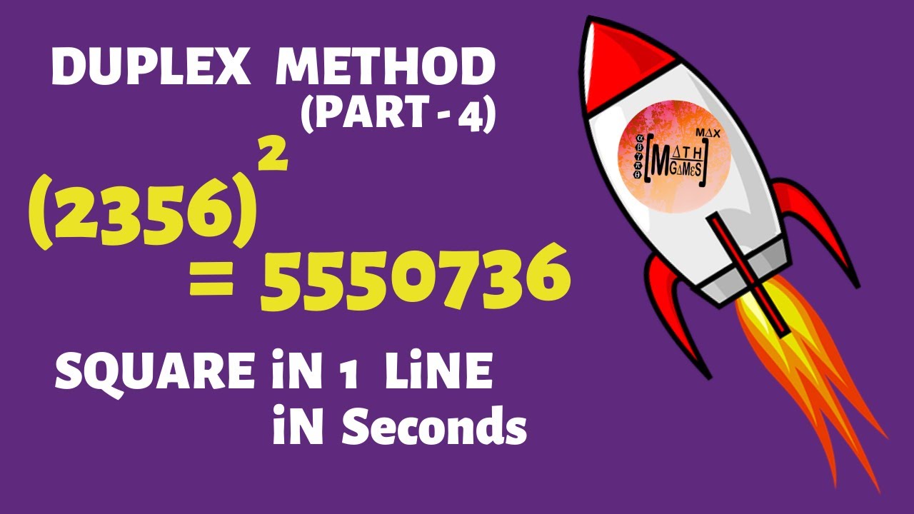Duplex Method of squaring in Vedic Maths | Speed Maths (4 digit numbers ...