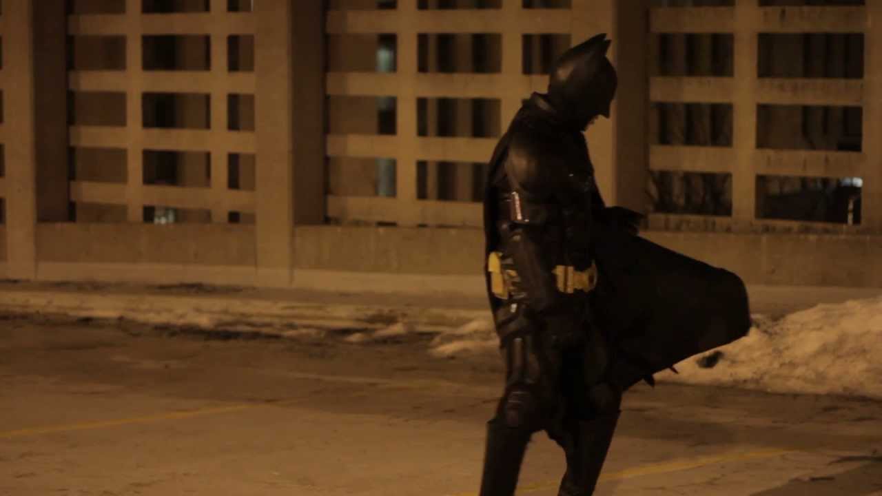 Batman Fighting His Cape - YouTube