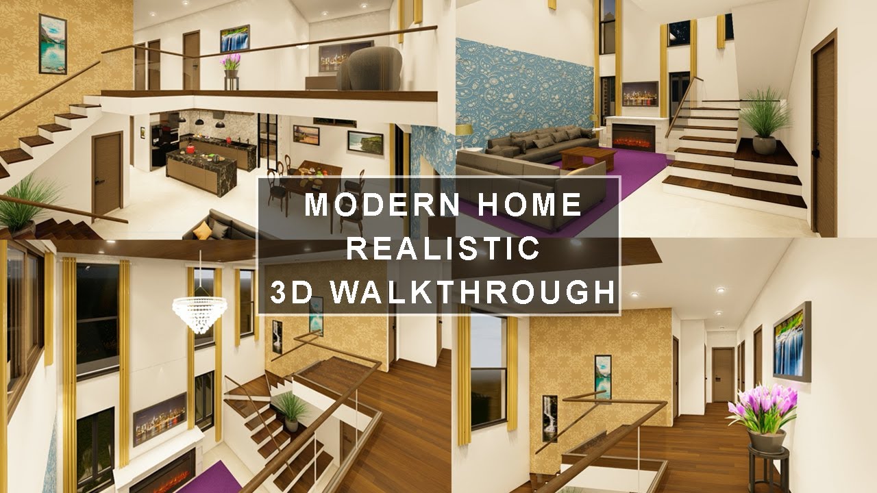 MODERN HOME - REALISTIC 3D WALKTHROUGH - YouTube