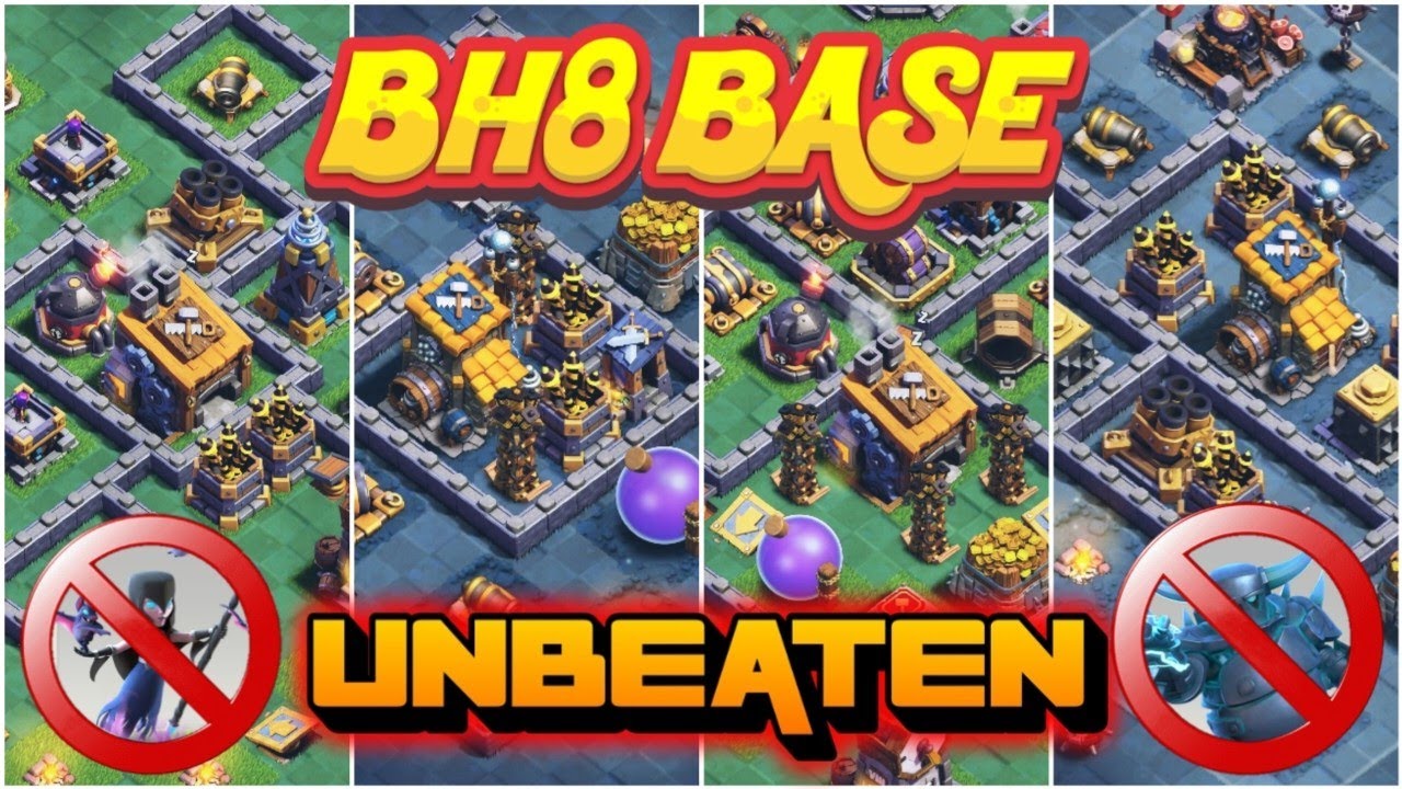 TOP-10 BUILDER HALL 8 || BH8 BASE WITH LINK + REPLAY || BH8 ANTI WITCH ...