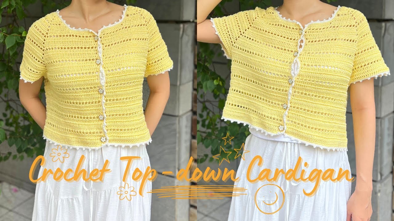 Crochet Top-down Cardigan | Raglan Cardigan Tutorial | Crochet With Hannah - YouTube