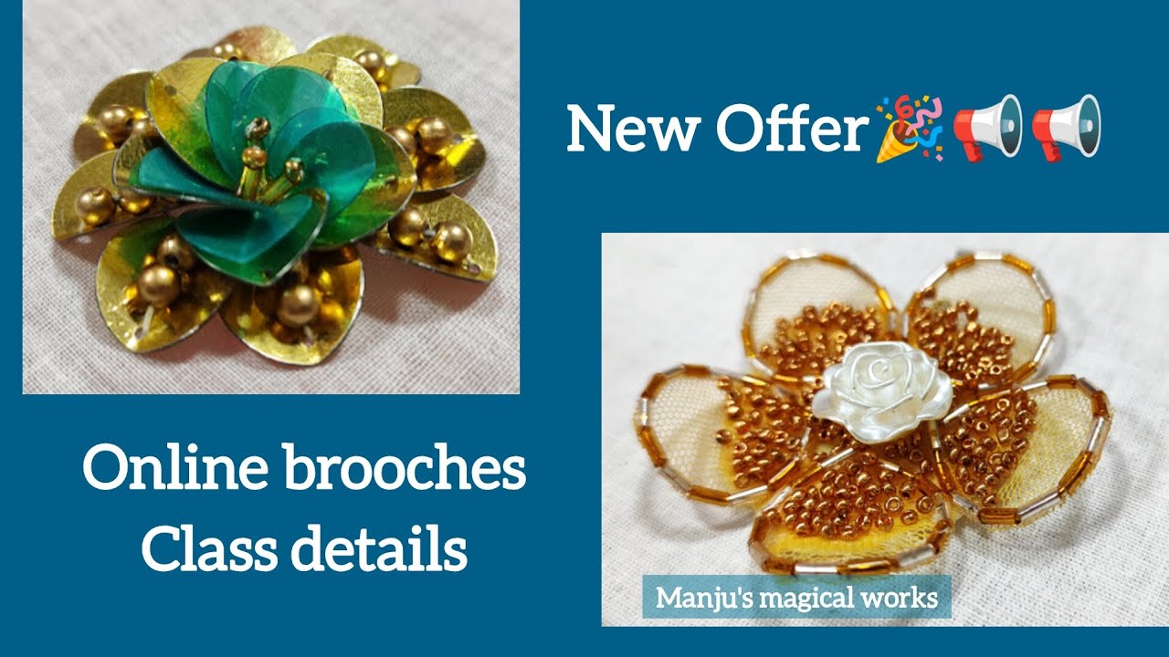 New Offer 🎉📢📢 Online Brooches Class | Brooch work #brooch #class # ...