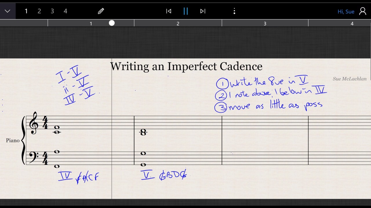 Writing an imperfect cadence - YouTube