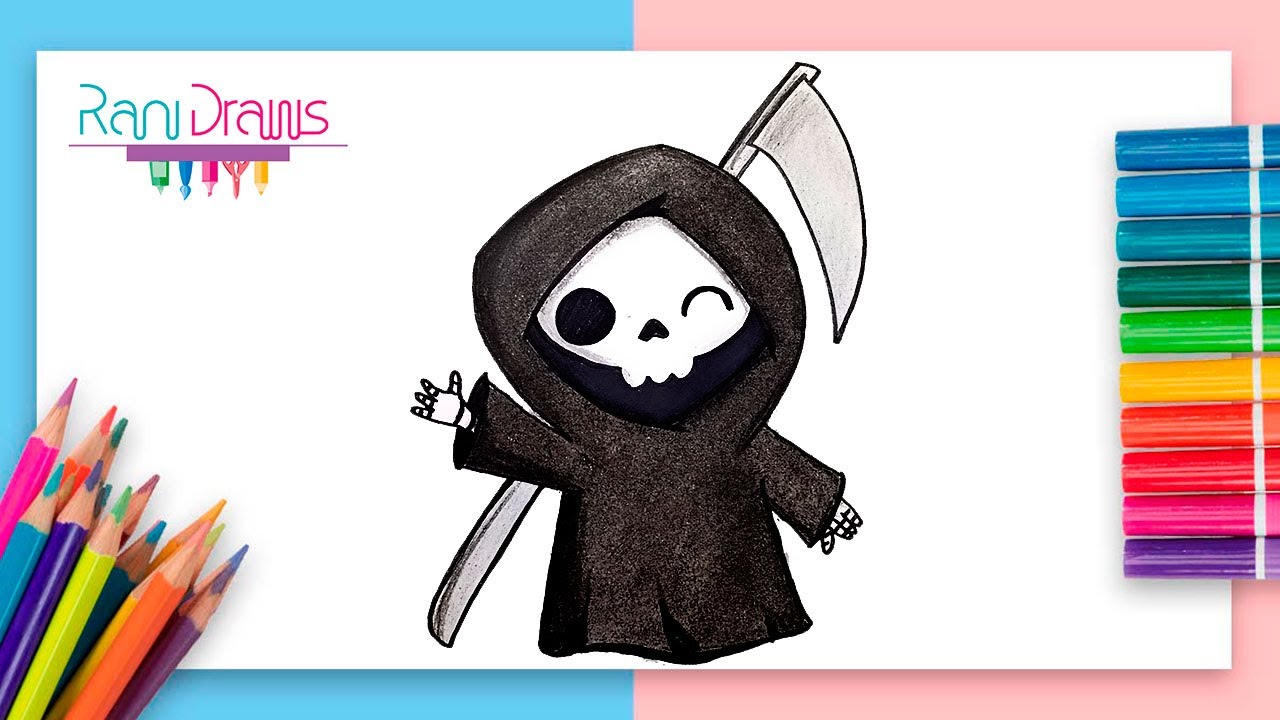 Cómo dibujar a LA PARCA kawaii - ideas de dibujos fáciles - YouTube