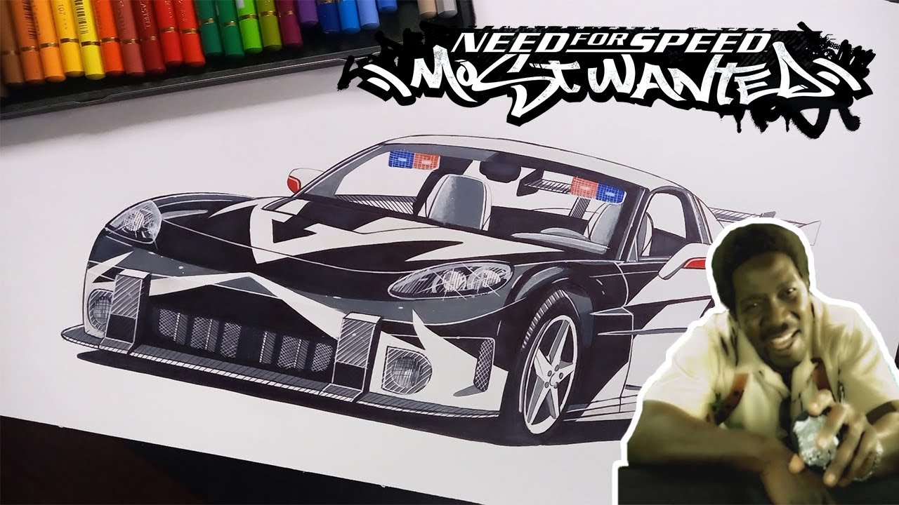 NFS MOST WANTED CROSS` Chevrolet Corvette C6 | Drawing Time Lapse - YouTube