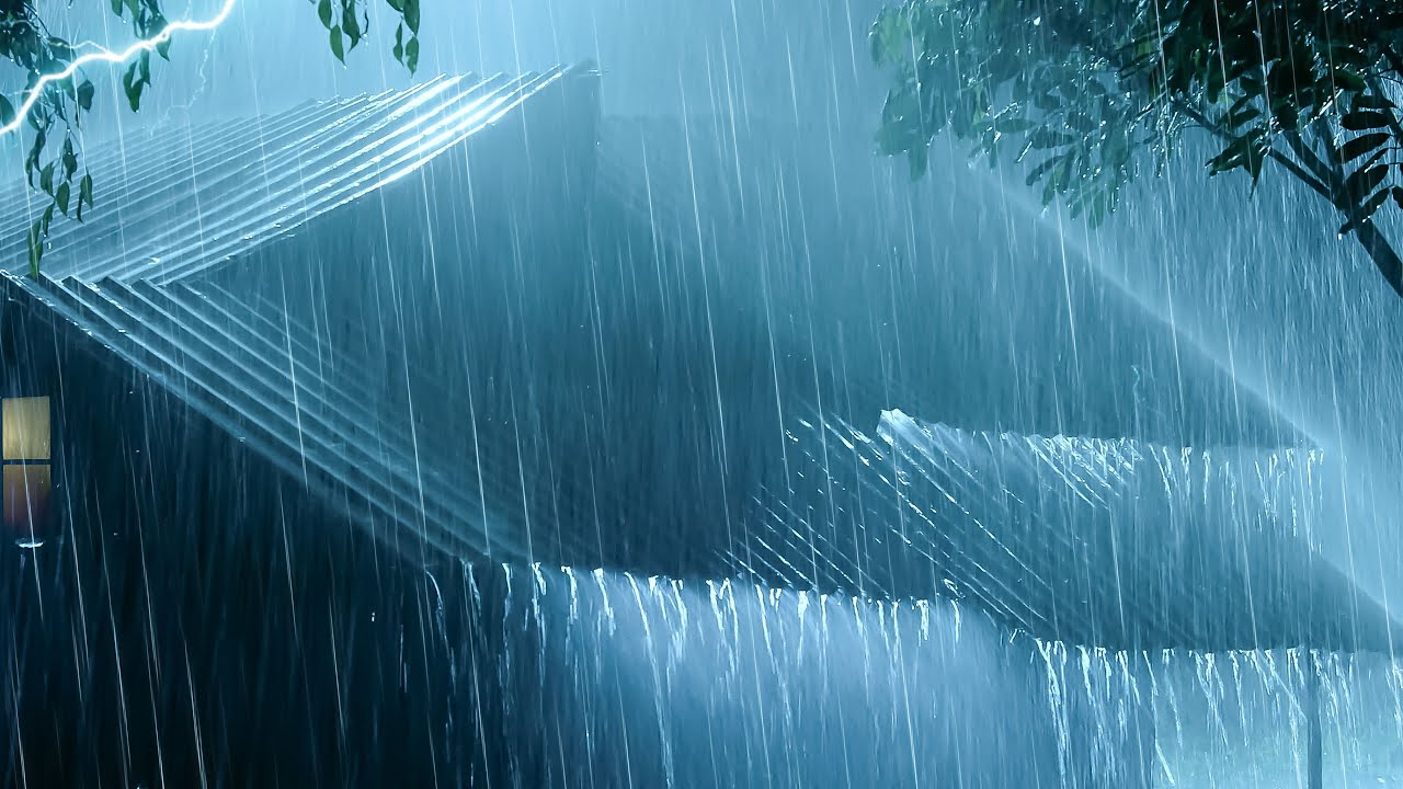 Rain Sounds to Sleep - Heavy Rain and Thunder on the Tin Roof | Heavy ...