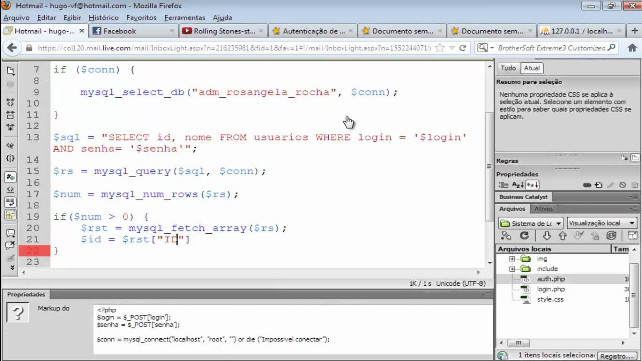 Curso De Dreamweaver Cs6 Intermediário Sistema De Login E Cadastro