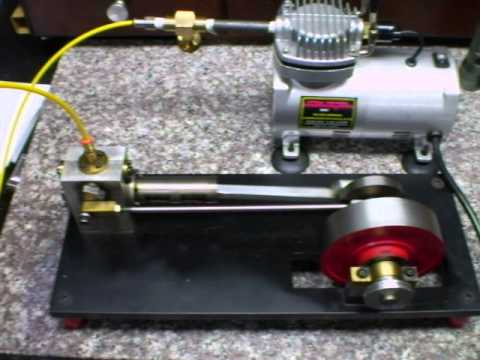 Airbrush compressor running model steam engine - YouTube
