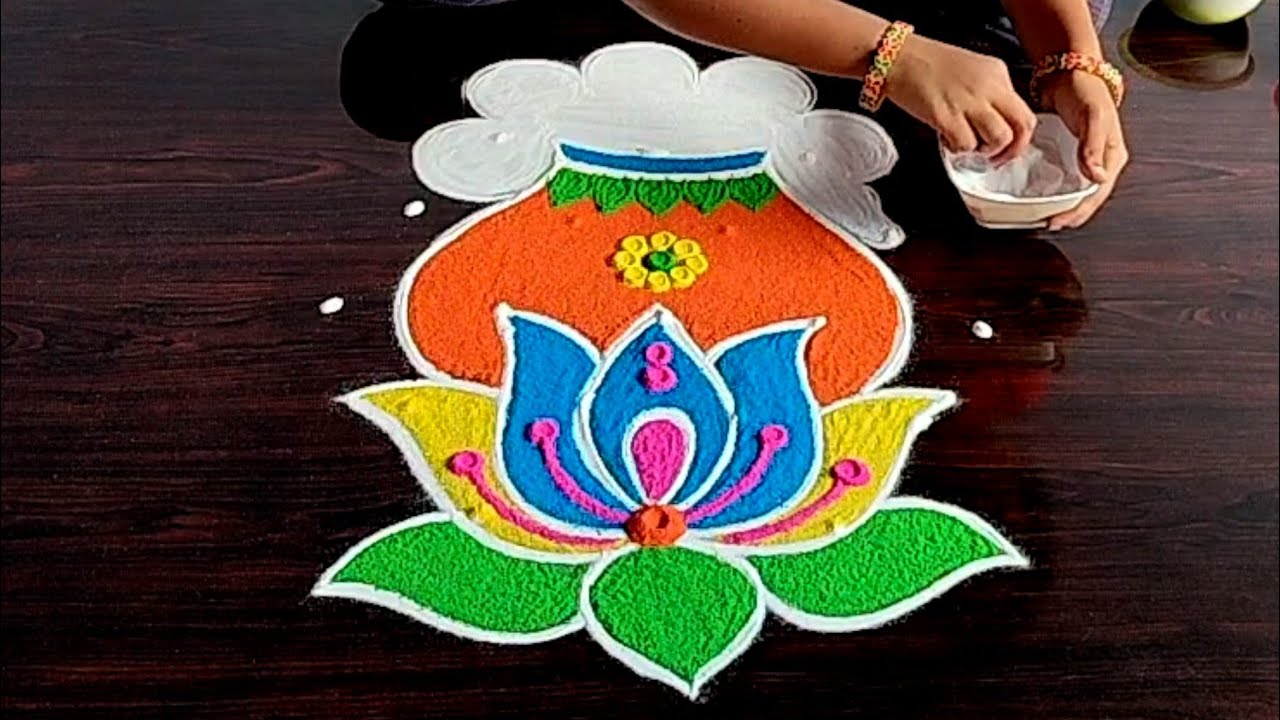 Bhogi Kundala Muggulu 🌹 Sankranthi Pongal Rangoli 🌹 Pongal Muggulu 🌹 ...
