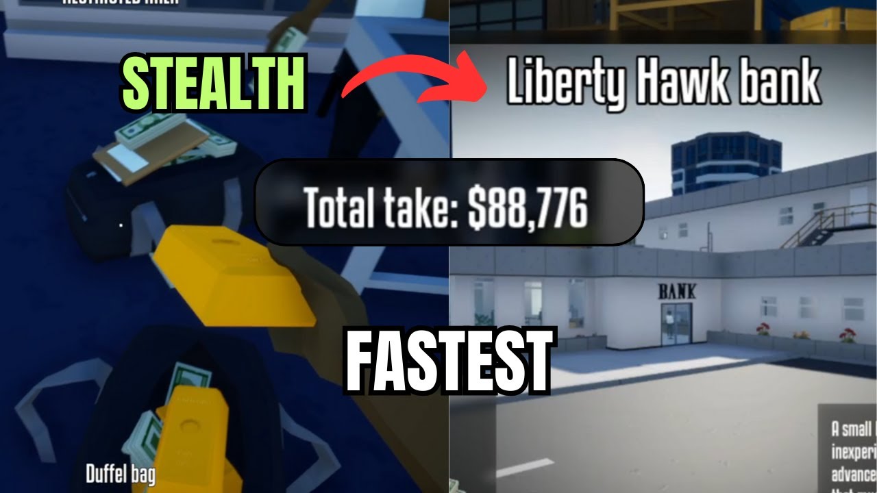 How to STEALTH Liberty Hawk Bank in One Armed Robber FASTEST (88K ...