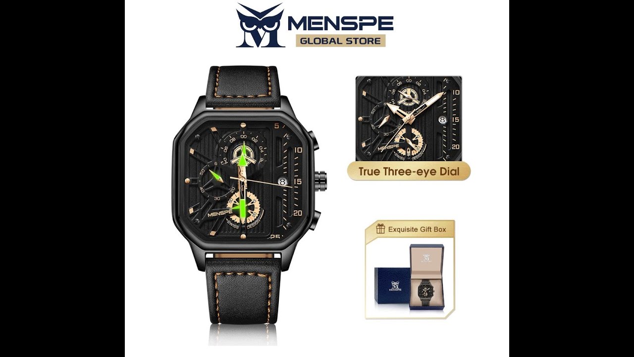 💥MENSPE Men's Waterproof Leather Strap Wrist Watch 𝗼𝗻 M a r s h O n l i ...