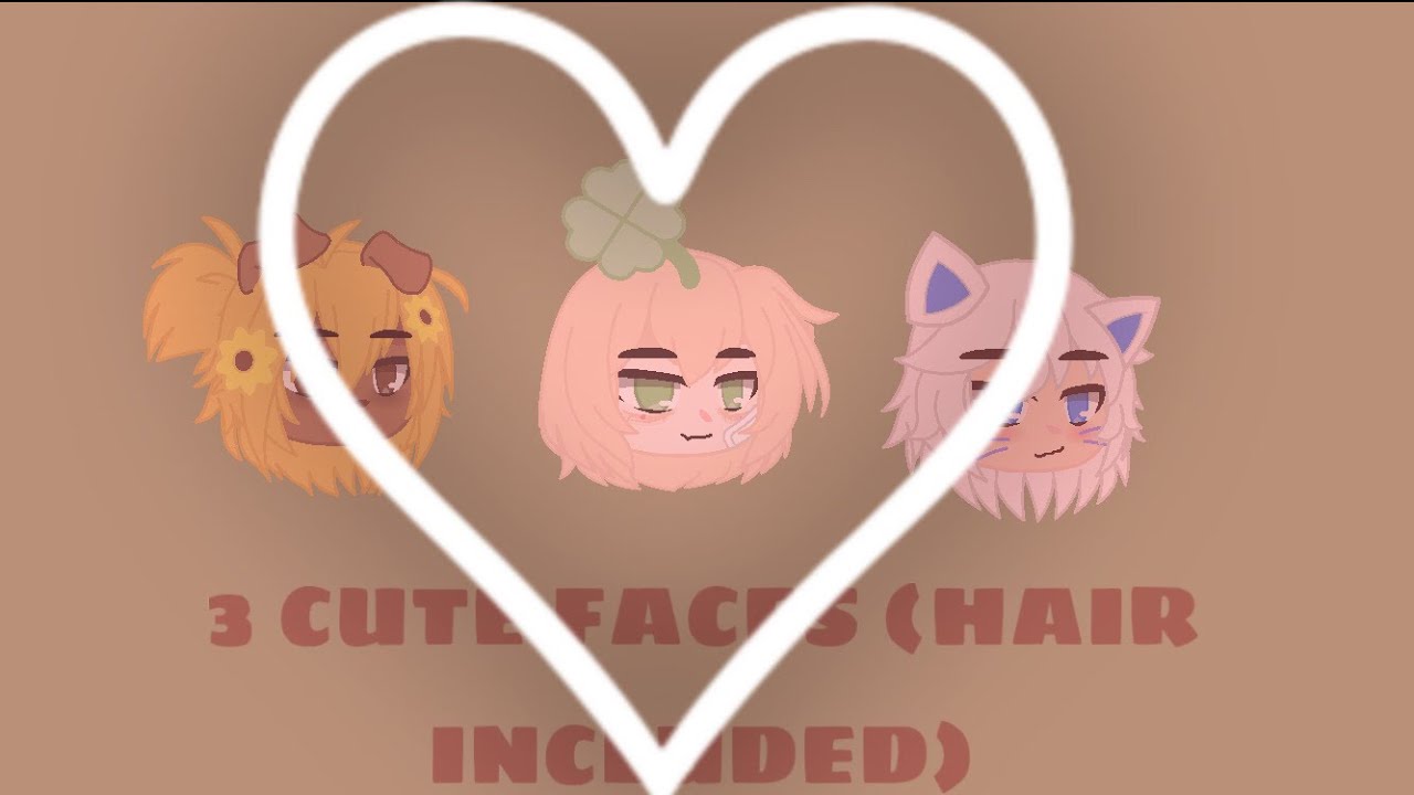 3 cute gacha club faces (hair included) - YouTube
