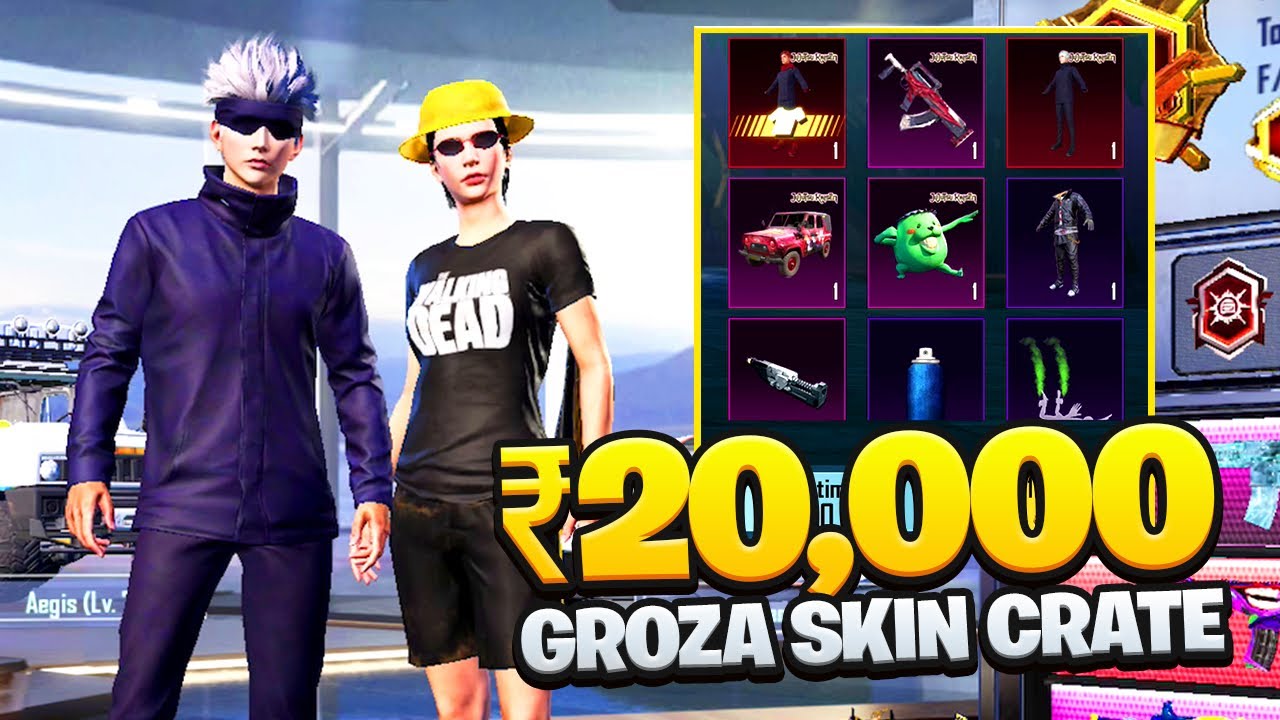 🤩 20,000₹ GROZA SKIN Crate Opening - Jujutsu Kaisen BGMI - Legend X ...
