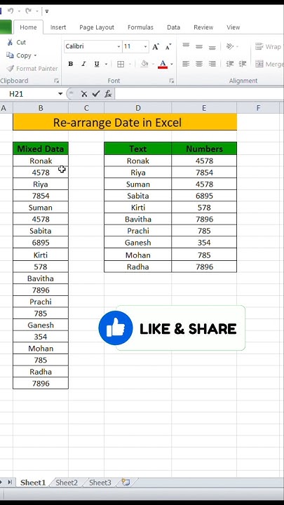 How to Re-arrange data in excel #exceltips #exceltricks #exceltutorial ...