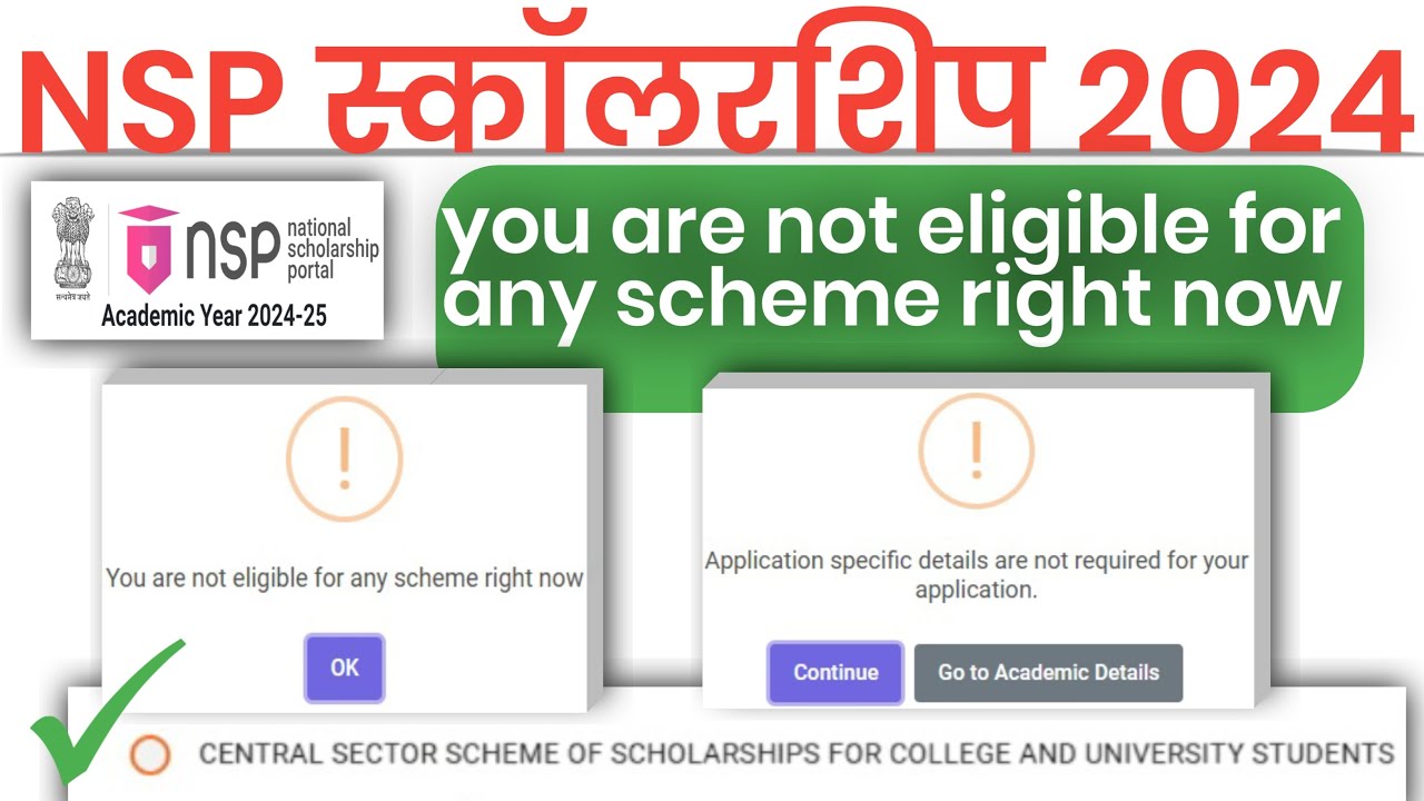 NSP Scholarship You Are Not Eligible 2024-25 | Application Specific ...