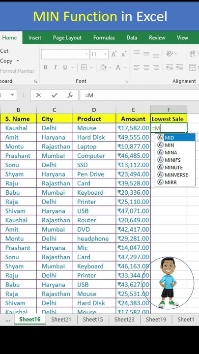 Min Function In Excel Msexcel Excel Exceltips Exceltutorial Microsoftexcel Shorts
