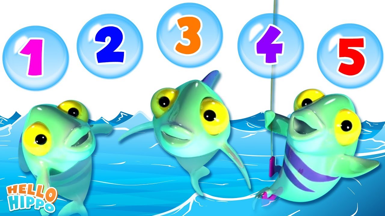 12345 Once I Caught A Fish Alive Song | Hello Hippo 3D Rhymes & Kids ...