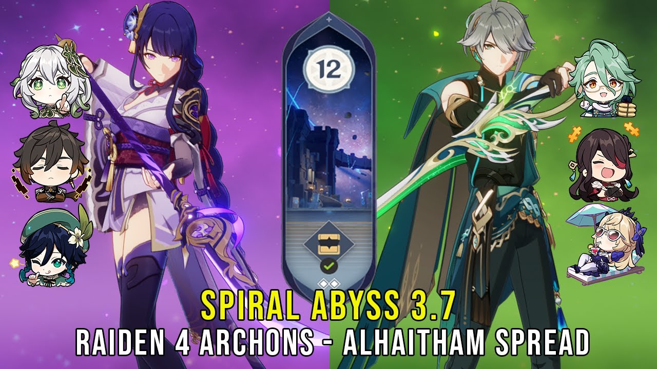 C0 Raiden 4 Archon and C0 Alhaitham Spread - Genshin Impact Abyss 3.7 ...