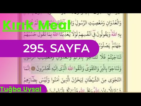 Kırık Meal▐ S. 295▐ Kehf Suresi▐ 15. Cüzün 15. Sayfası