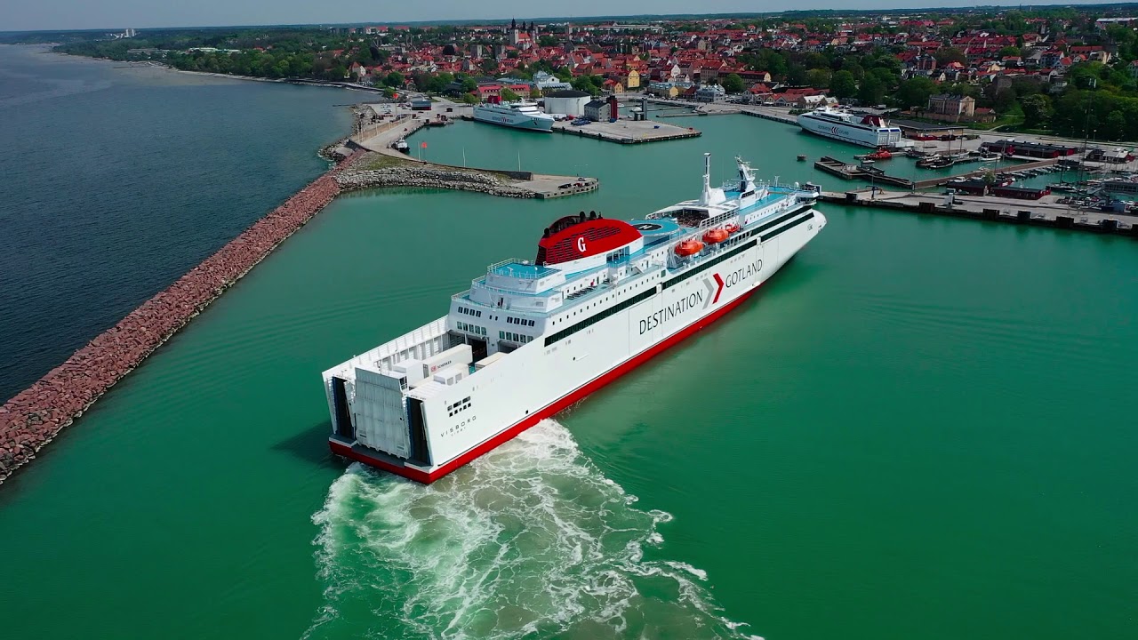 M/S Visborg angör Visby - YouTube