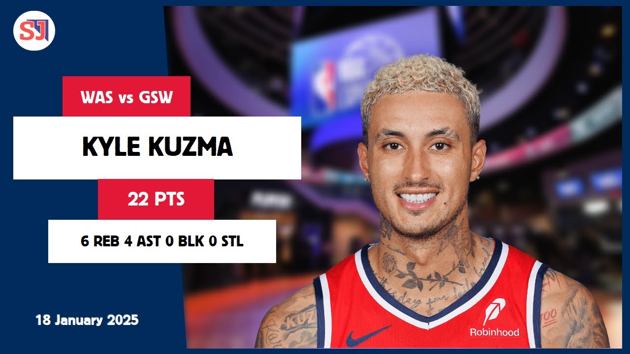 KYLE KUZMA 22 PTS vs GSW 18 Jan 24-25 WAS Highlights - YouTube