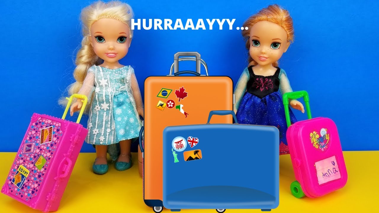 Vacation packing ! Elsa and Anna toddlers go on vacation in 2020 - YouTube