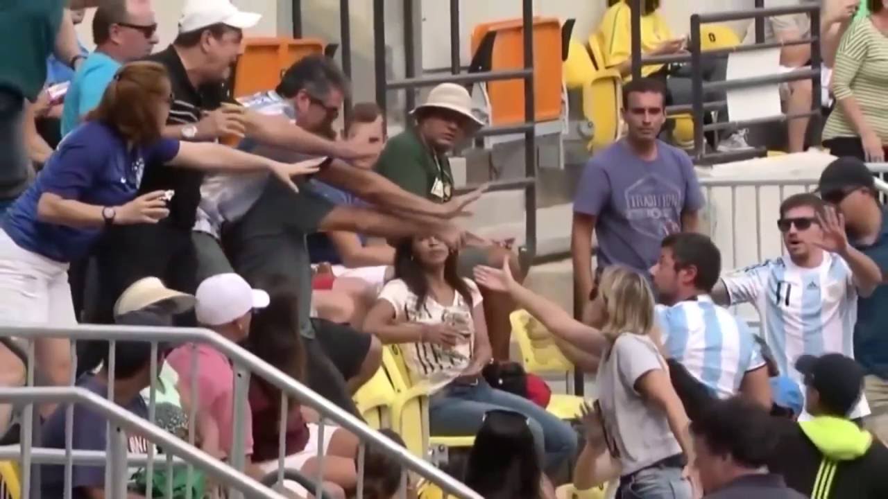 Rio Olympics 2016: Fight between Fans at the stadium during a soccer ...