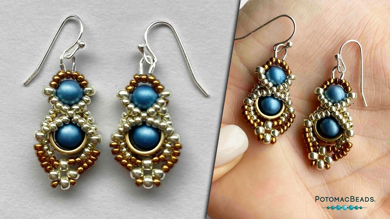 Undercurrent Earrings - DIY Jewelry Making Tutorial by PotomacBeads - YouTube
