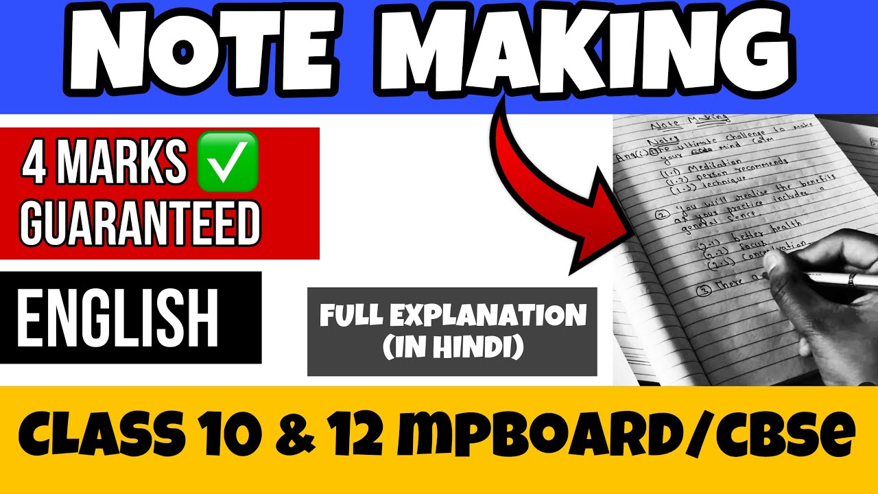 Note Making Class 10th & 12th - Easy trick Mp board & Cbse - important ...