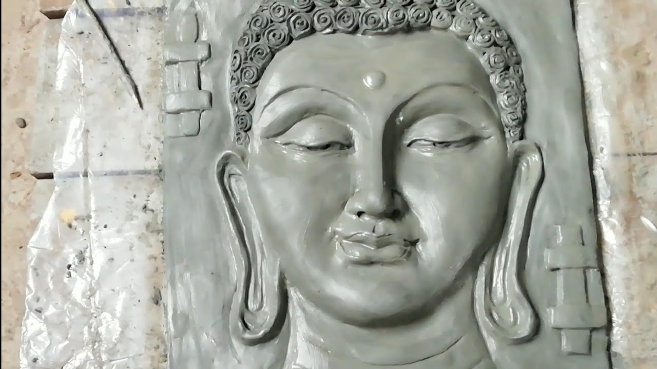 Buddha face with clay | Easy Making Process | you can try at home ...