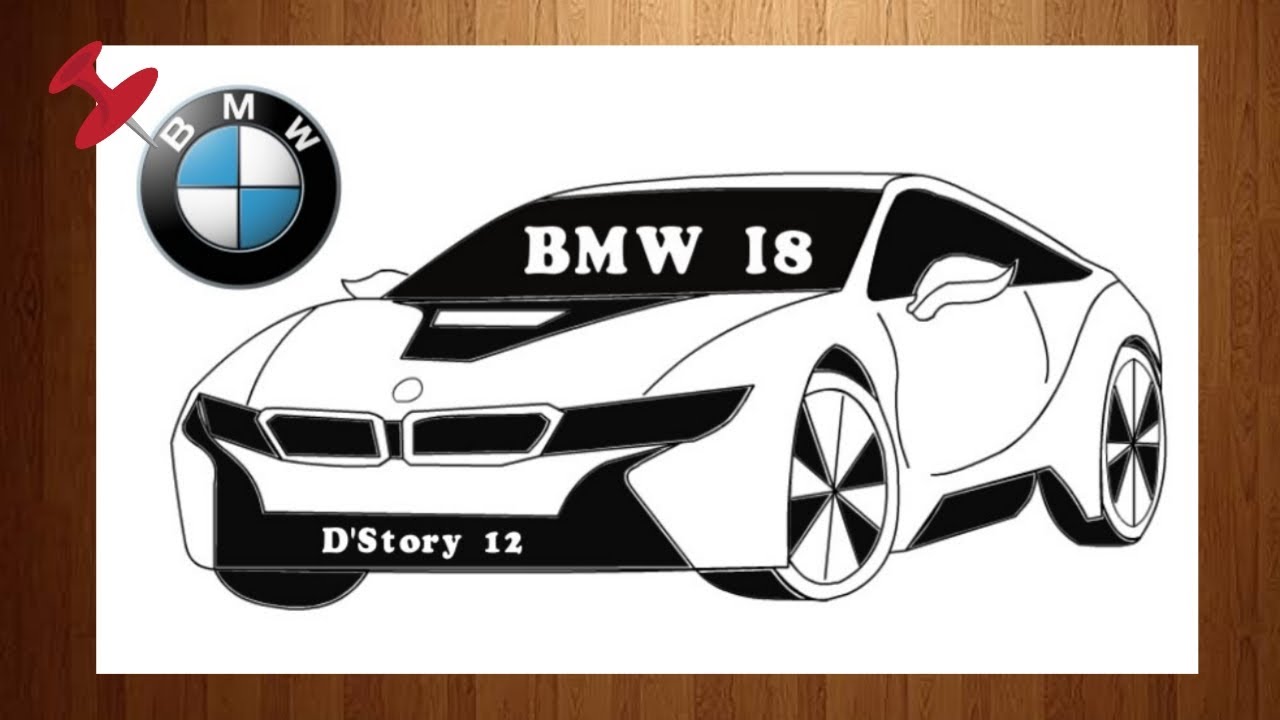 BMW i8 - DRAWING || How To Draw BMW i8 - YouTube
