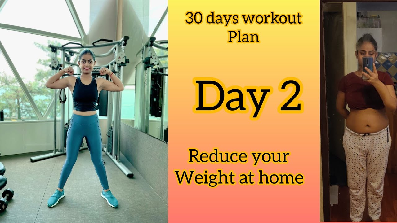 Day 2 | How to reduce weight at home | 30 days workout plan🤫 ...