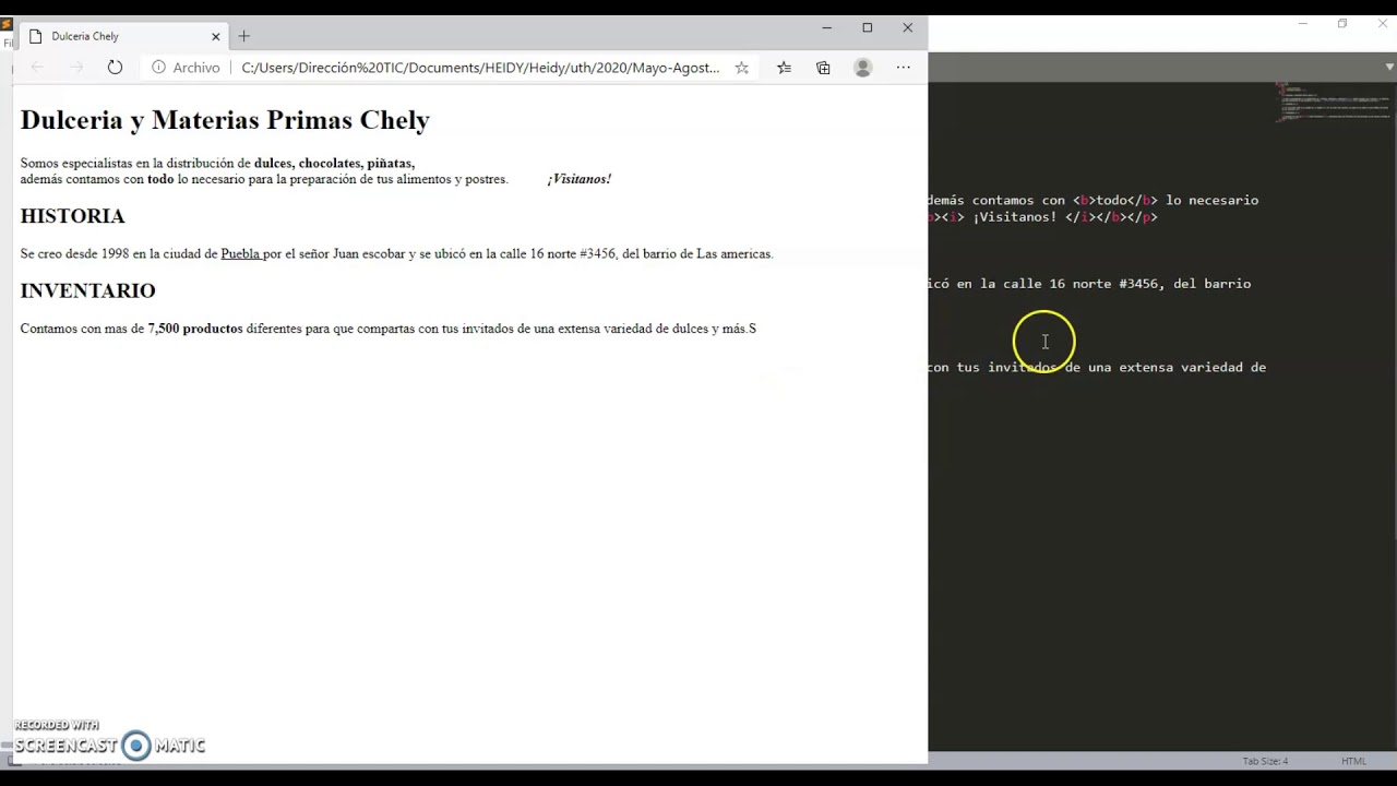Ejemplo1: HTML Encabezados, párrafos,formatos y estilos - YouTube