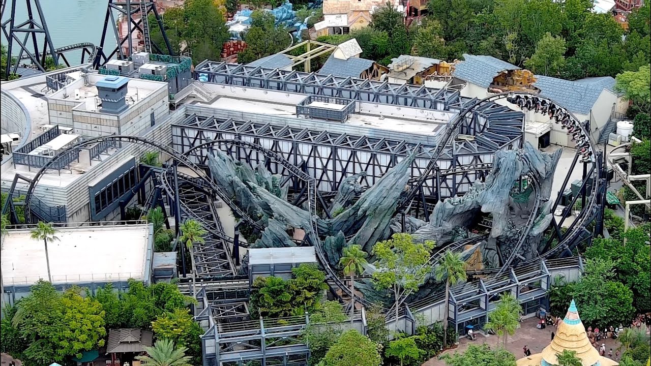 VelociCoaster Drone Footage 4K Universals Islands of Adventure Orlando ...