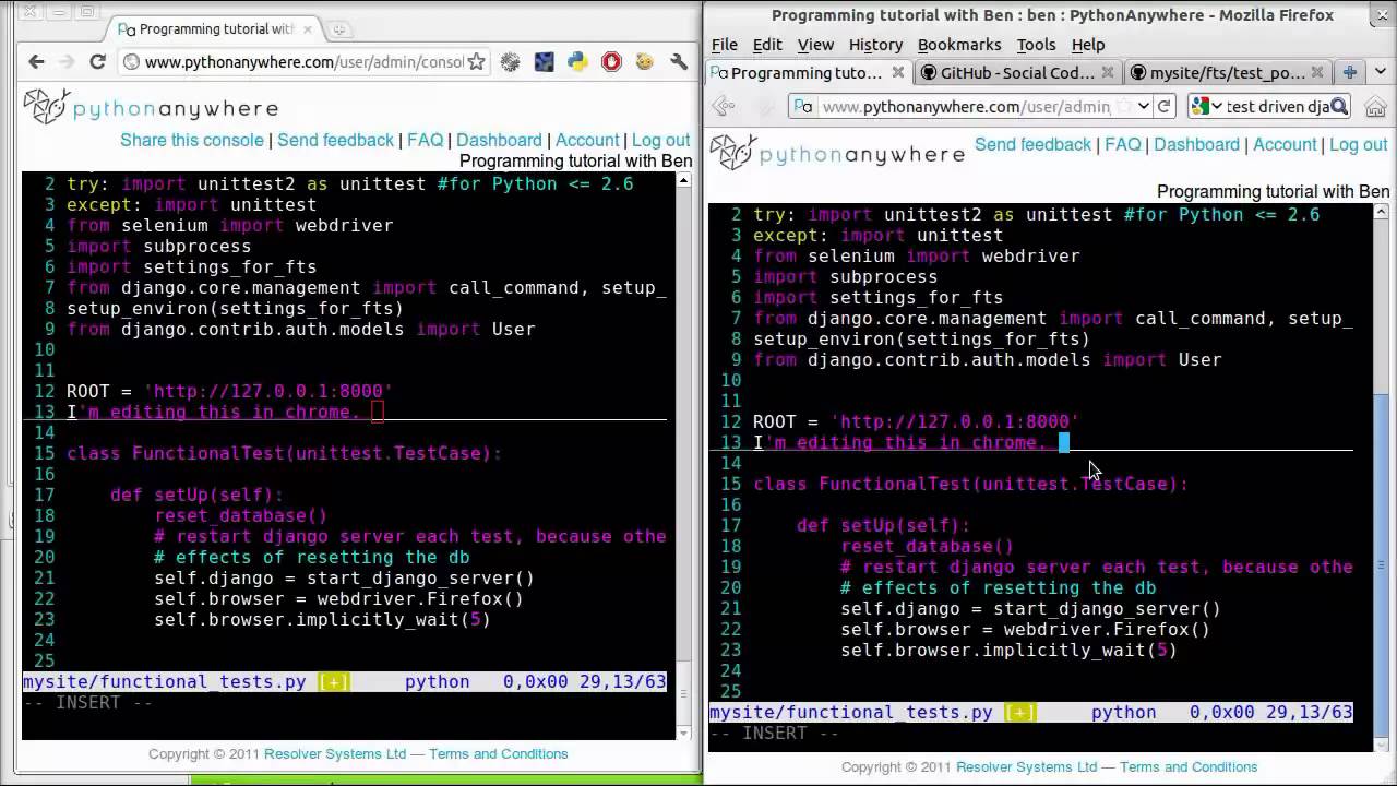Python Anywhere screencast with inner voice - YouTube