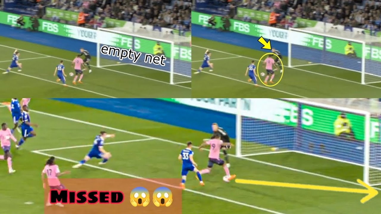 Greatest miss in football 😱 Calvert-Lewin missed an empty net😳 - YouTube
