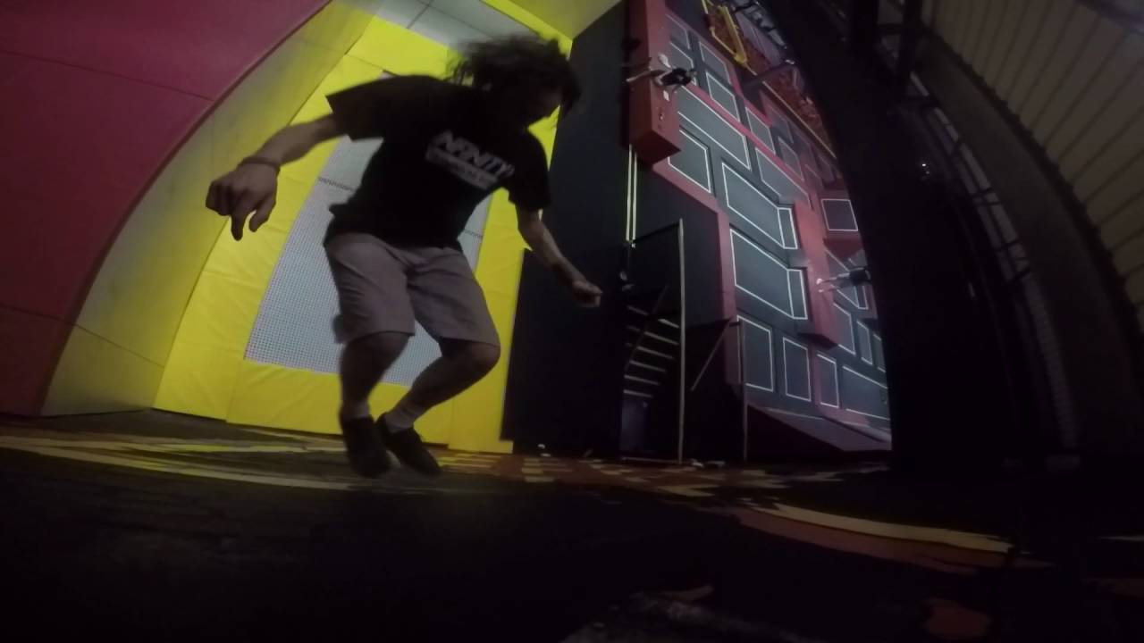 Trampoline Wall Olympics and skills. - YouTube