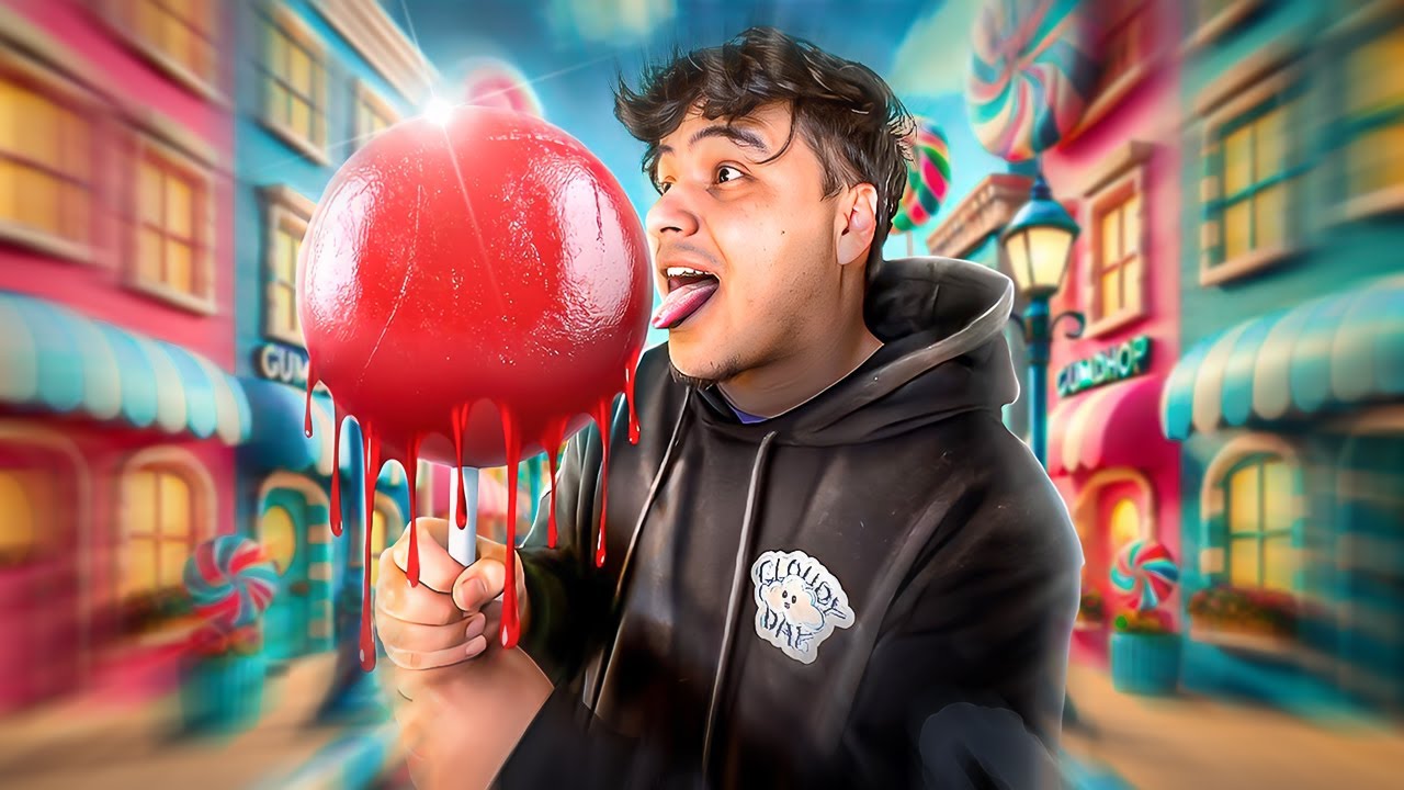 Licking the Worlds Largest Lollipop LIVE Day 2 - YouTube
