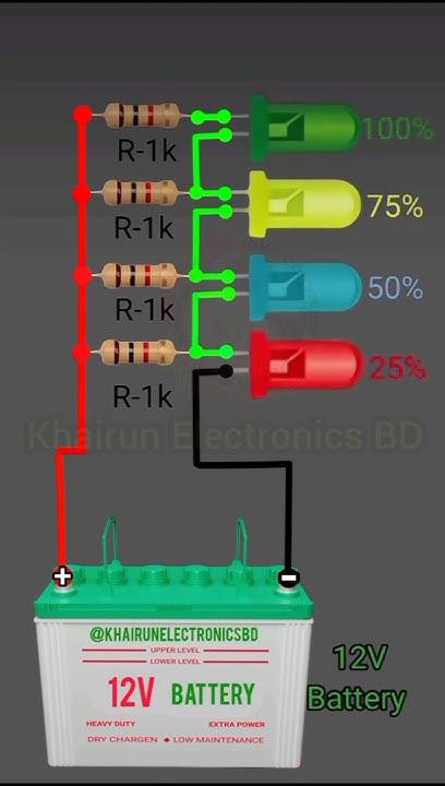 12 Volt Battery Charging Level Indicator Circuit #youtubeshorts #shorts #Viral #diy - YouTube