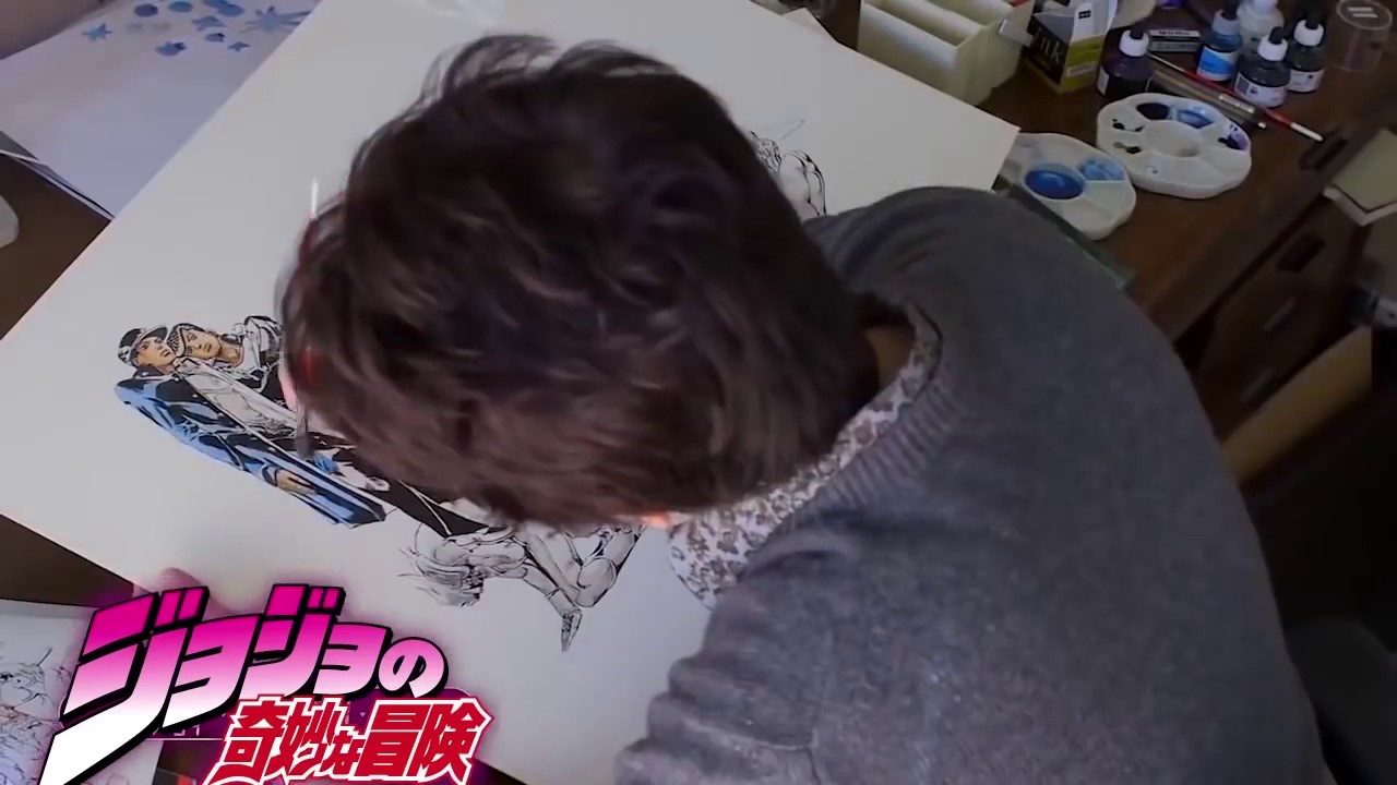 Hirohiko Araki Drawing JoJo's Bizarre Adventure - YouTube