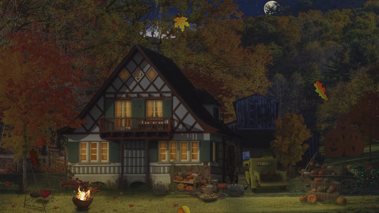 Autumn Farm Ambience | Cozy Autumn Ambience | Cozy Nighttime Autumn ...