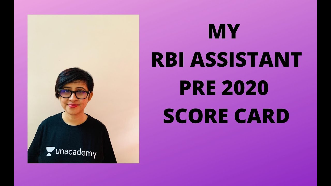 My RBI Assistant Pre 2020 Score Card| Aspiring Banker Anwesha - YouTube