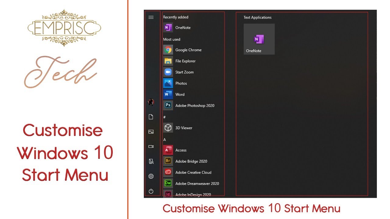 Windows Start Menu Customization How To Customize Windows 10 | 2020 ...