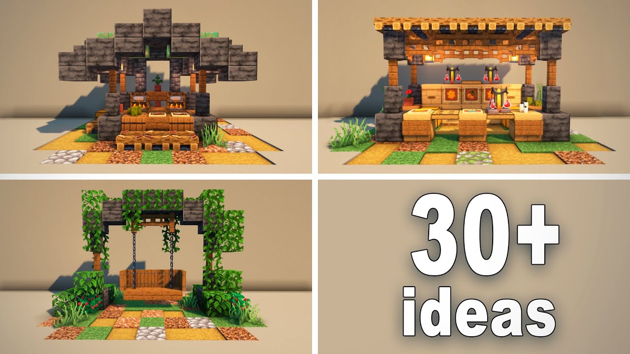30+ Minecraft OUTDOOR Build Hacks for Village | Tutorial - YouTube