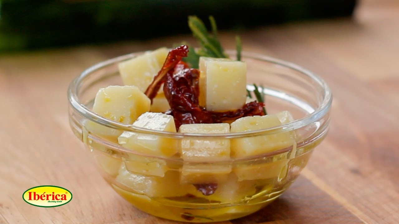 Cheese in oil appetizer [Iberica recipe] - YouTube