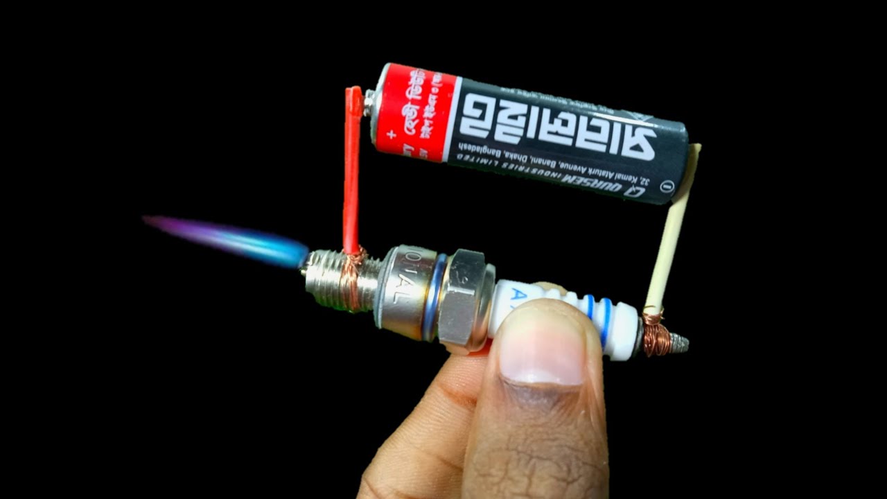 How to make a simple welding machine from SPARKPLUG at home! Genius ...