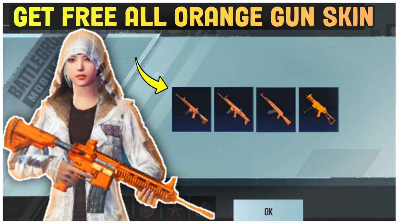 Omg 😱 | Get Free All Orange Gun Skin In Bgmi | Pubg Mobile | How To Get ...