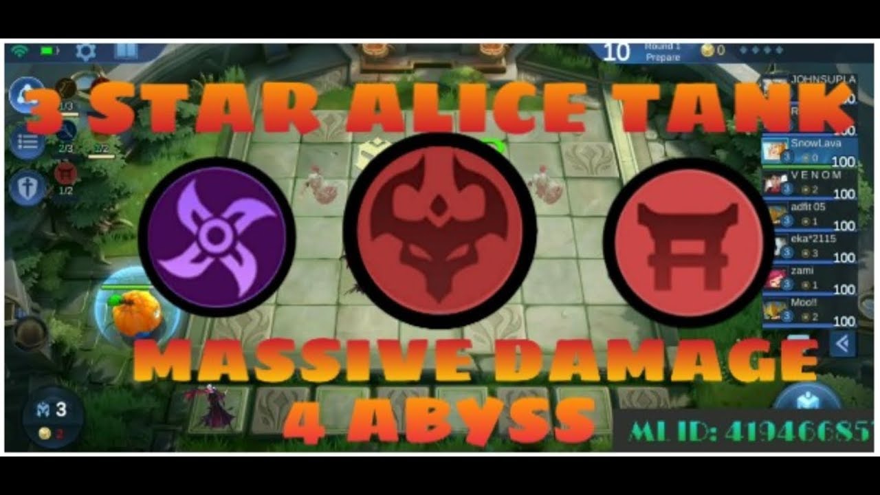 ASSASSIN, ABYSS AND SCARLET SHADOW BUILD | 3⭐ALICE TANK - MAGIC CHESS ...
