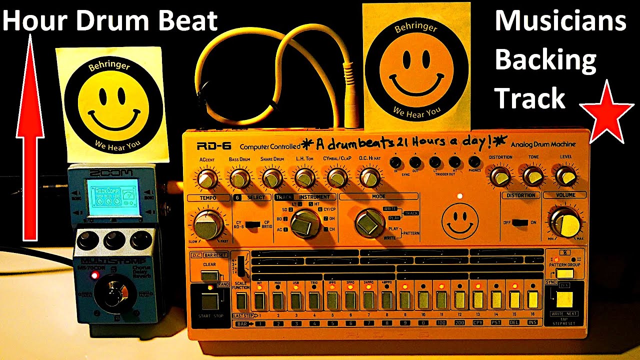 1 Hour Simple Straight Drum Beat Backing Track For Musicians RD6 Drum ...