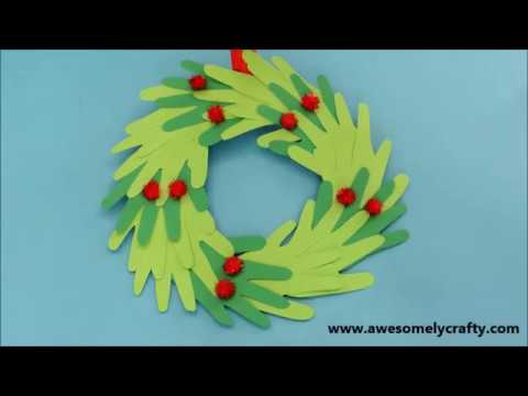Handprint Christmas Wreath Craft | Paper Christmas Crafts | Christmas ...